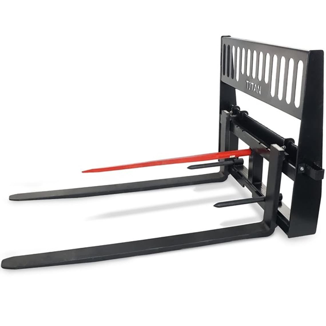 Titan Attachments HD Pallet Fork and Hay Spear Attachment 60" Blades Quick Tach