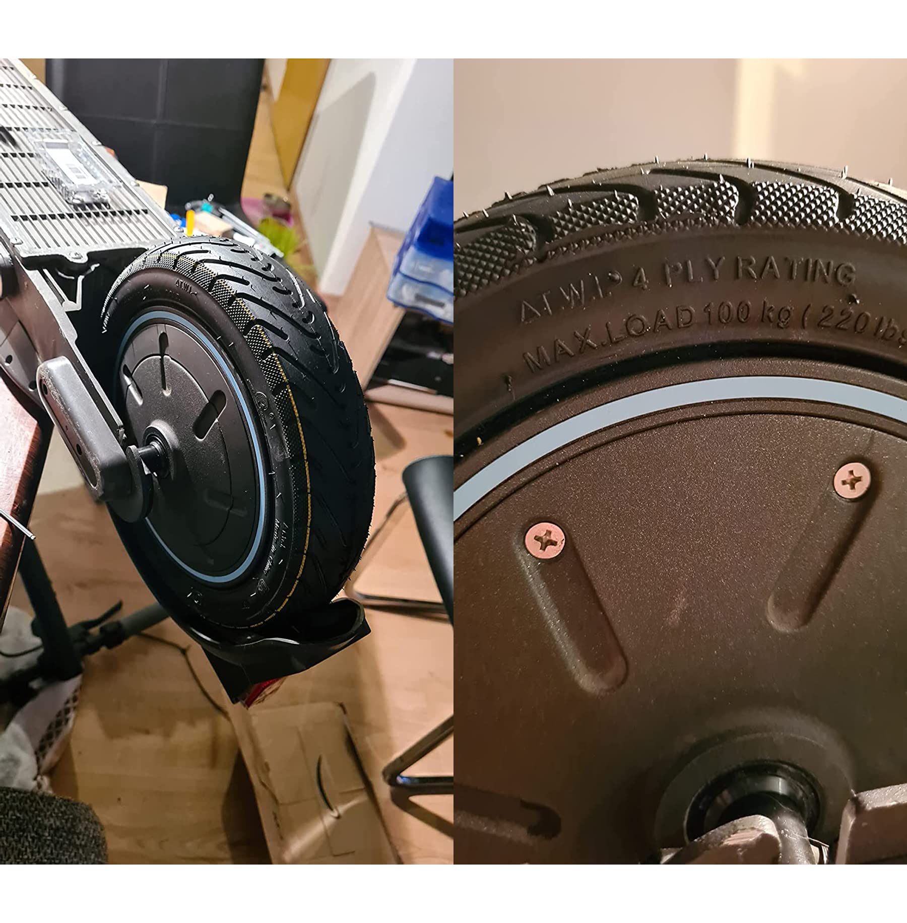 YBang 60/70-6.5 tubeless tire with valve for Segway Ninebot Max G30 / G30E / G30LP electric scooter solid rubber tires 10-inch anti-slip explosion-proof tires (2 Pcs)