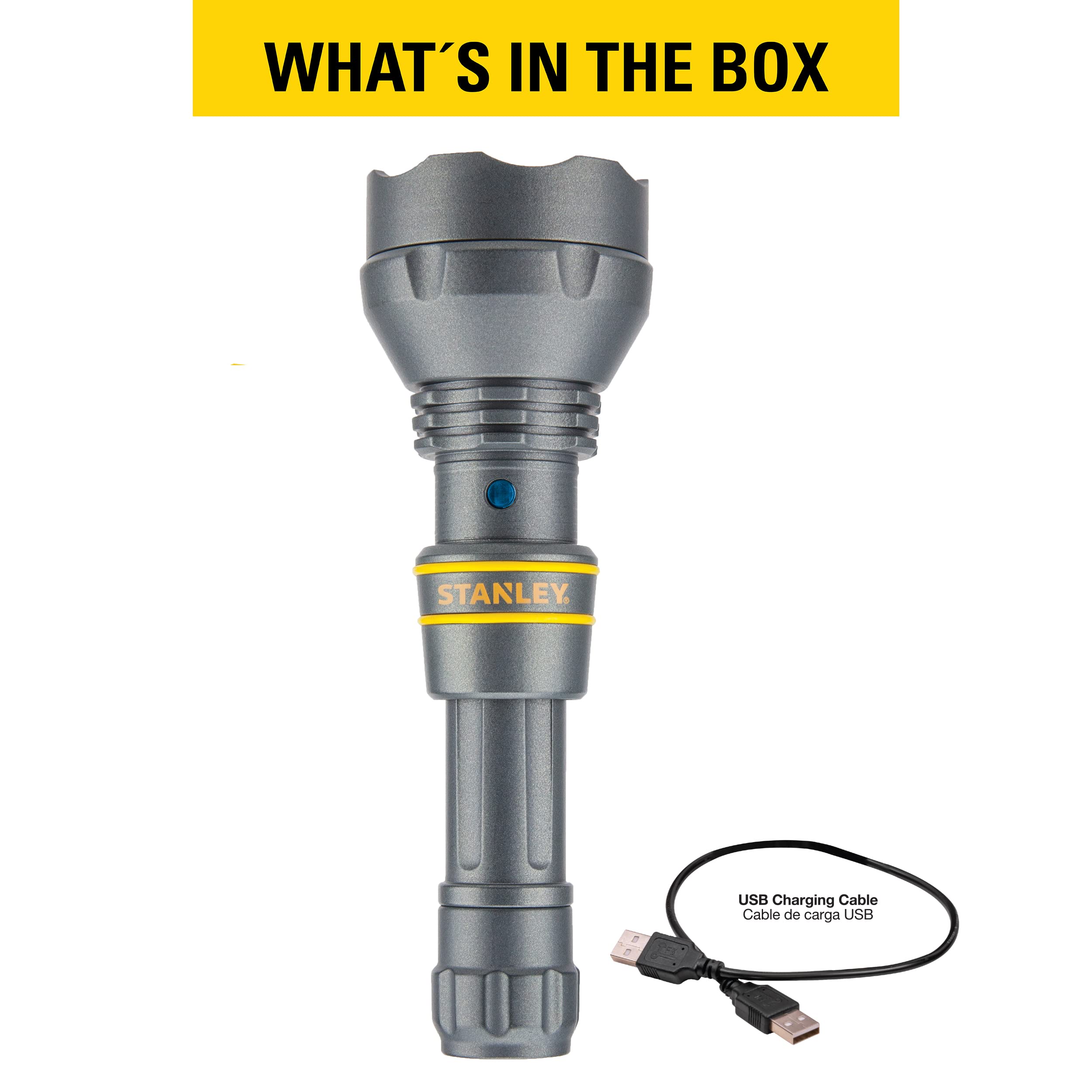 STANLEY TL601PS Rechargeable 700 Lumen Lithium Ion LED Flashlight with USB Power Charger