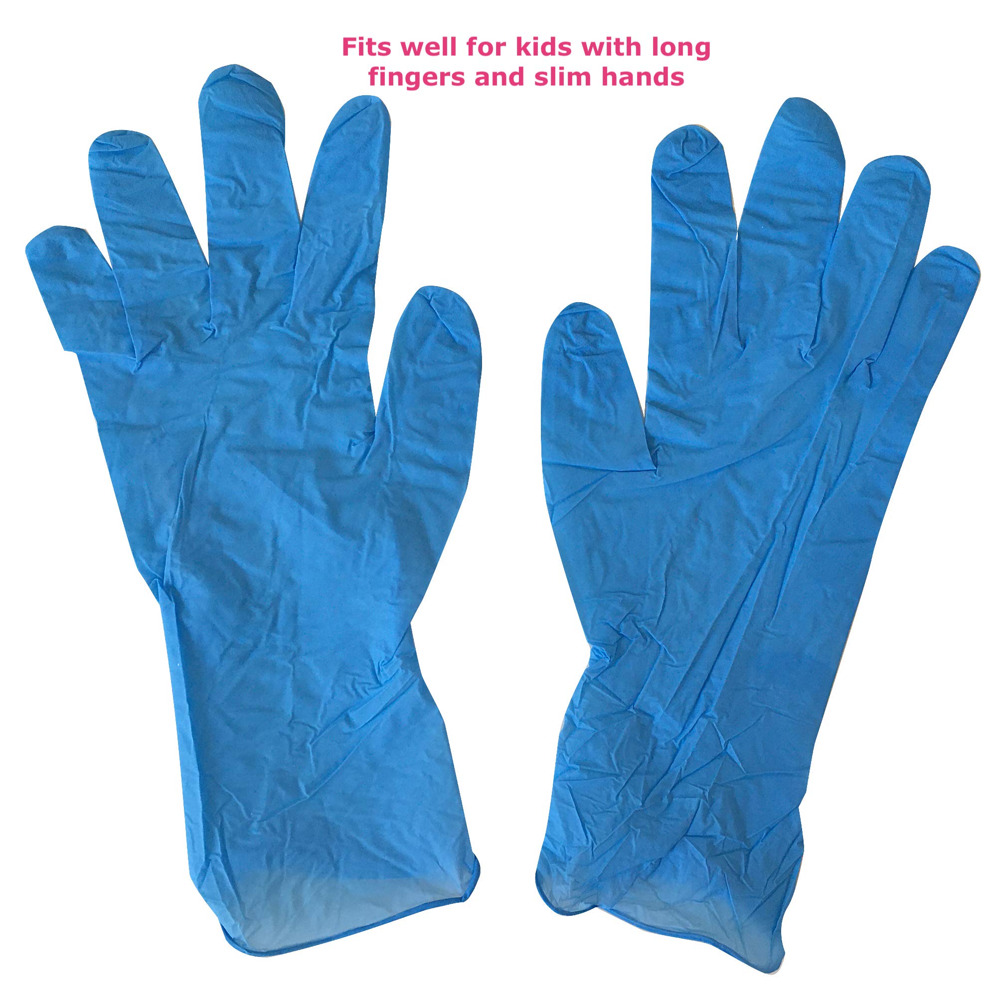 ZRiNG 4mil thickness - No Biggie Kid sized Disposable Nitrile Gloves. Latex Free, Powder Free & Food Grade.