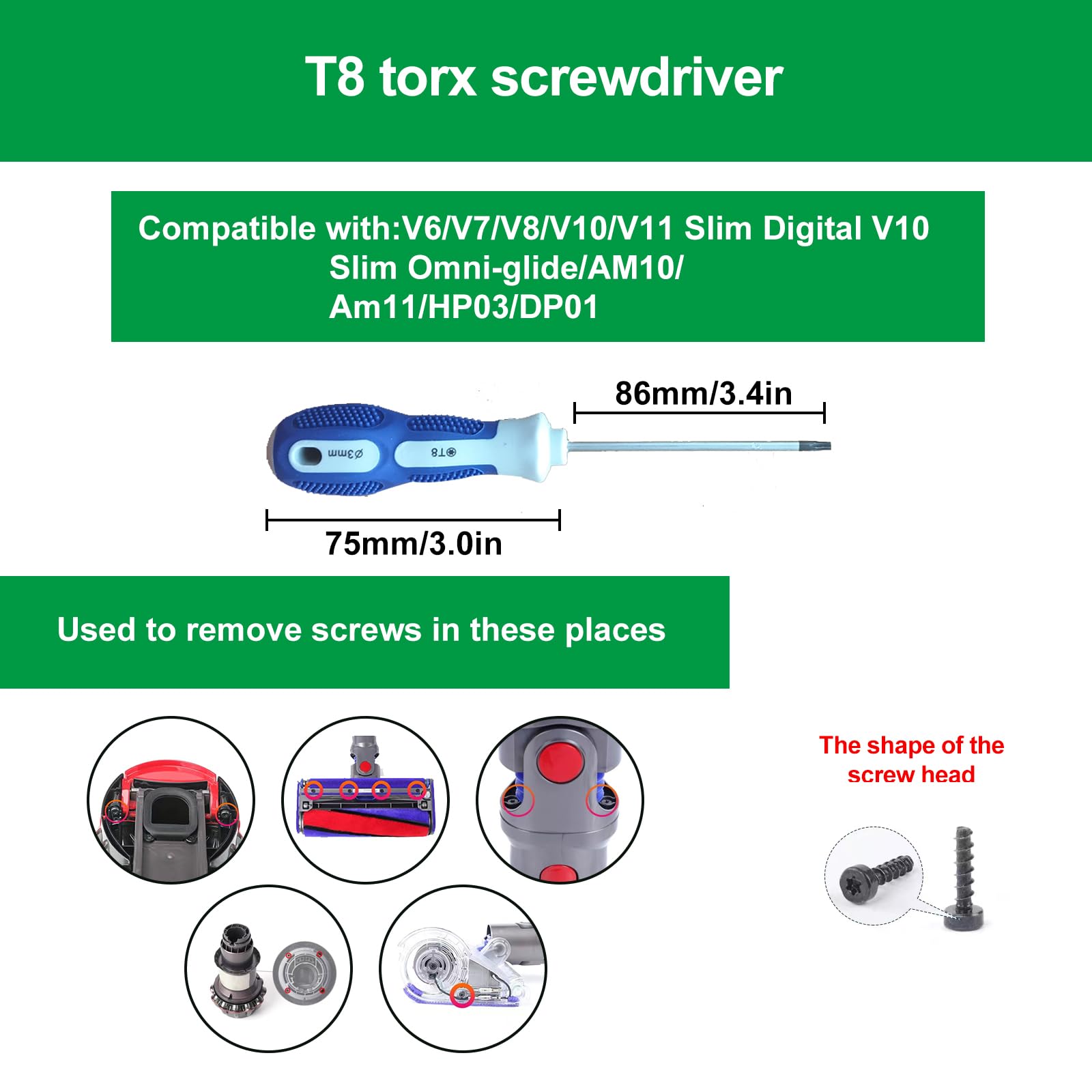 tuvisin Screwdriver Set Compatible with Dyson V6 V7 V8 V10 V11 V15 Vacuum Cleaner,Screwdriver Set Cleaning Kit, Special Maintenance and Cleaning and Repair Customized Disassembly Tool