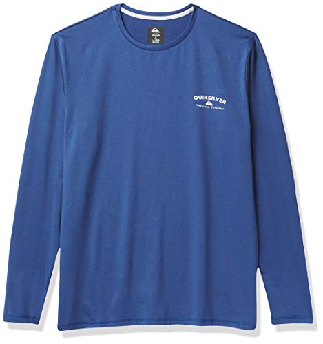 Quiksilver Waterman Men's Standard Gut Check Long Sleeve Rashguard UPF 50+, Estate Blue, M