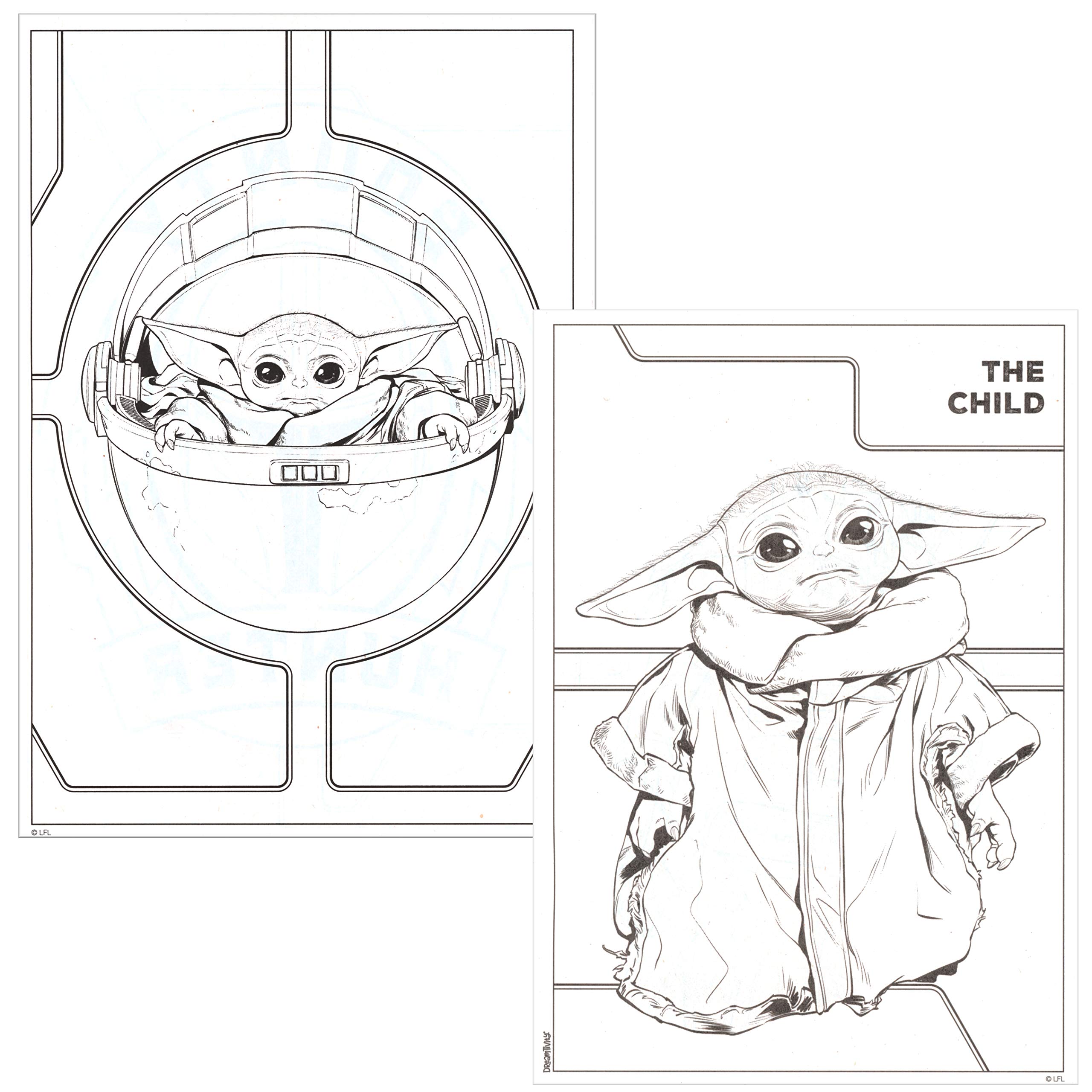 Star War Mandalorian & Baby Yoda Coloring & Activty Book Set - x2