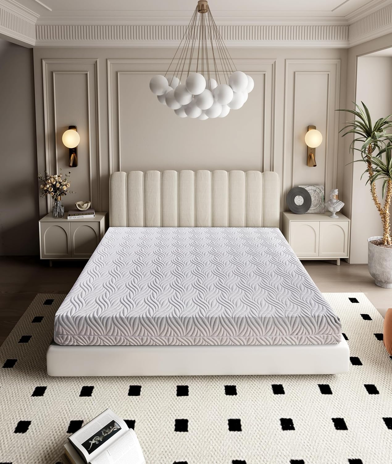 PMIXO Gel Memory Foam Mattress in a Box,Medium-Firm Queen Size Mattress 8 Inch with CertiPUR-US Certified,Medium-Plush,No Formaldehyde and Fiberglass Free