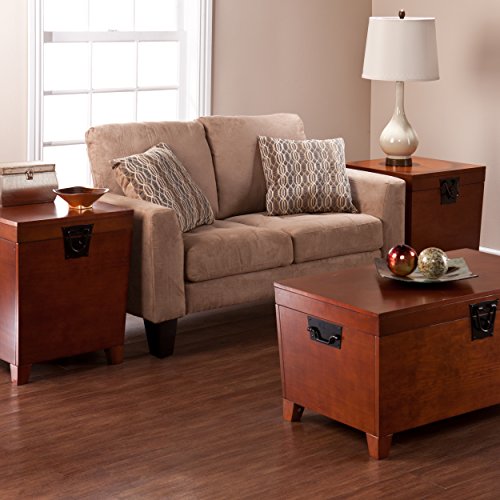 SEI Furniture Pyramid Storage 3-pc Set Trunk Table, Set of 3, Mission Oak