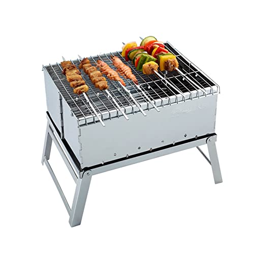 TAMYID Charcoal Grills, Stainless Steel Mini BBQ Grill Charcoal Grill Outdoor Portable Folding Barbecue, BBQ Grills