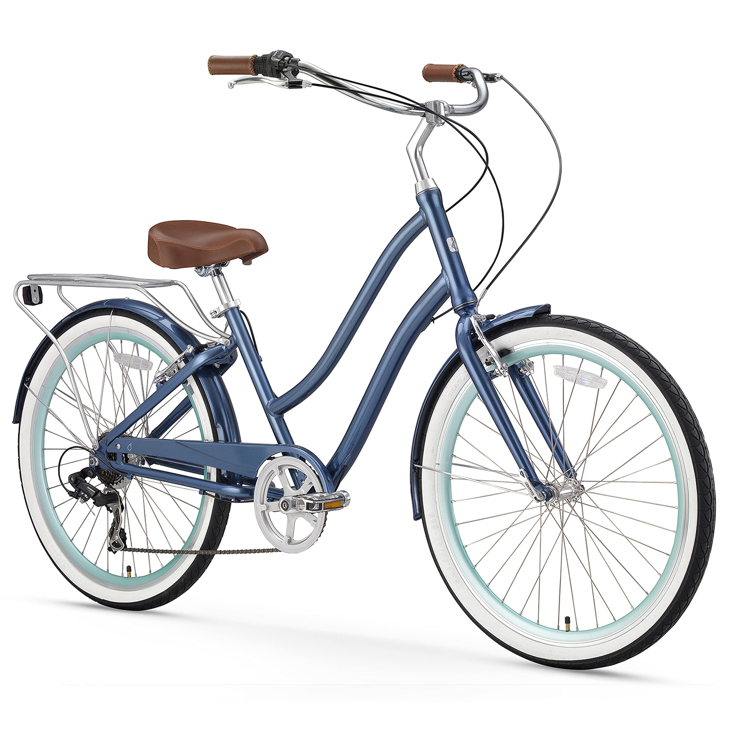 sixthreezero EVRYjourney Women's Beach Cruiser Bike, Step-Through Touring Hybrid Bicycle