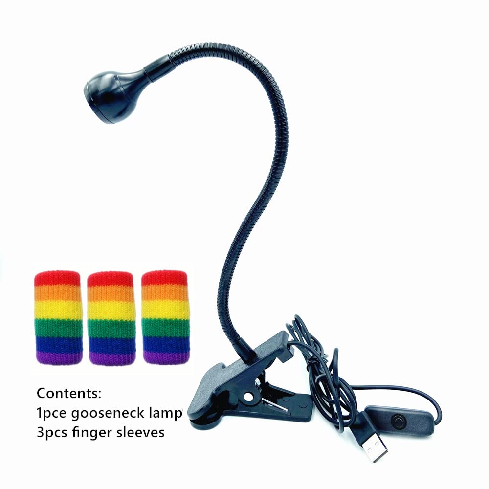 ZOELASS Upgraded Big Chip 395nm UV LED Black Light fixtures with Gooseneck and clamp for UV Gel Nail and Ultraviolet Curing, Portable UV Blacklight 5V USB Input (Black 2W)…