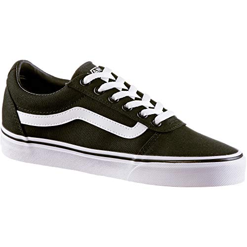 Vans Women's Sneaker, Black Canvas Black White 187, 7