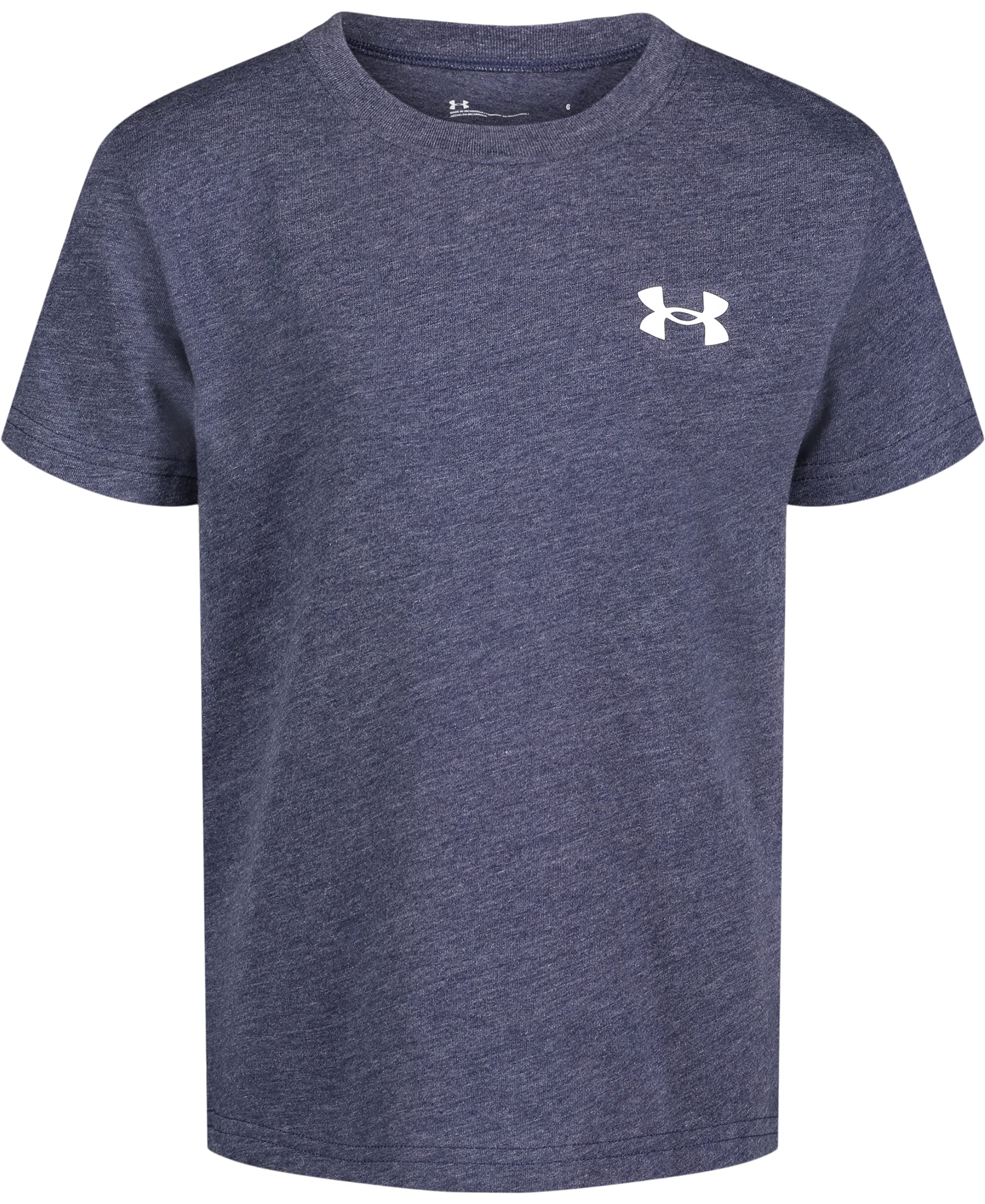 Under Armour Boys' Elite Short Sleeve T-Shirt, Stylish Crew Neckline & Fuller Cut for Complete Comfort, Midnight Navy SP22, 7