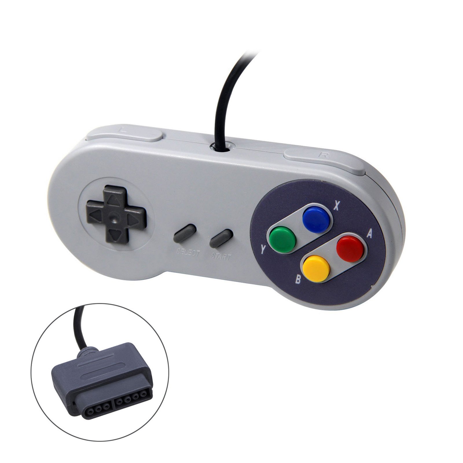 Veanic 2-Pack Replacement Controller Gamepad Compatilbe with SNES - 7 Pin Connector