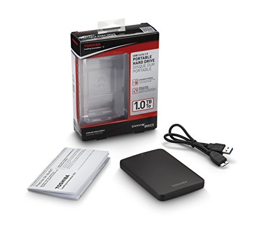 Toshiba Canvio Basics 1TB Portable Hard Drive - Black (HDTB310XK3AA)