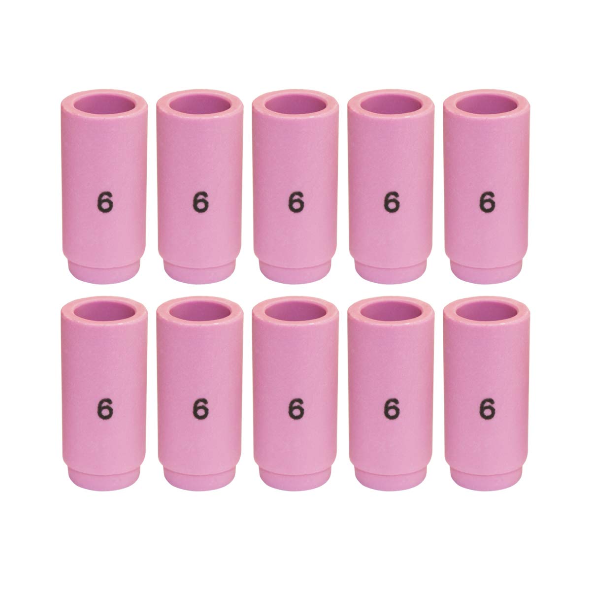 WeldingCity 10-pk Alumina Ceramic Cup 13N10 (#6, 3/8") for TIG Welding Torch 9, 20 and 25 Series from Weldcraft Lincoln Miller ESAB CK