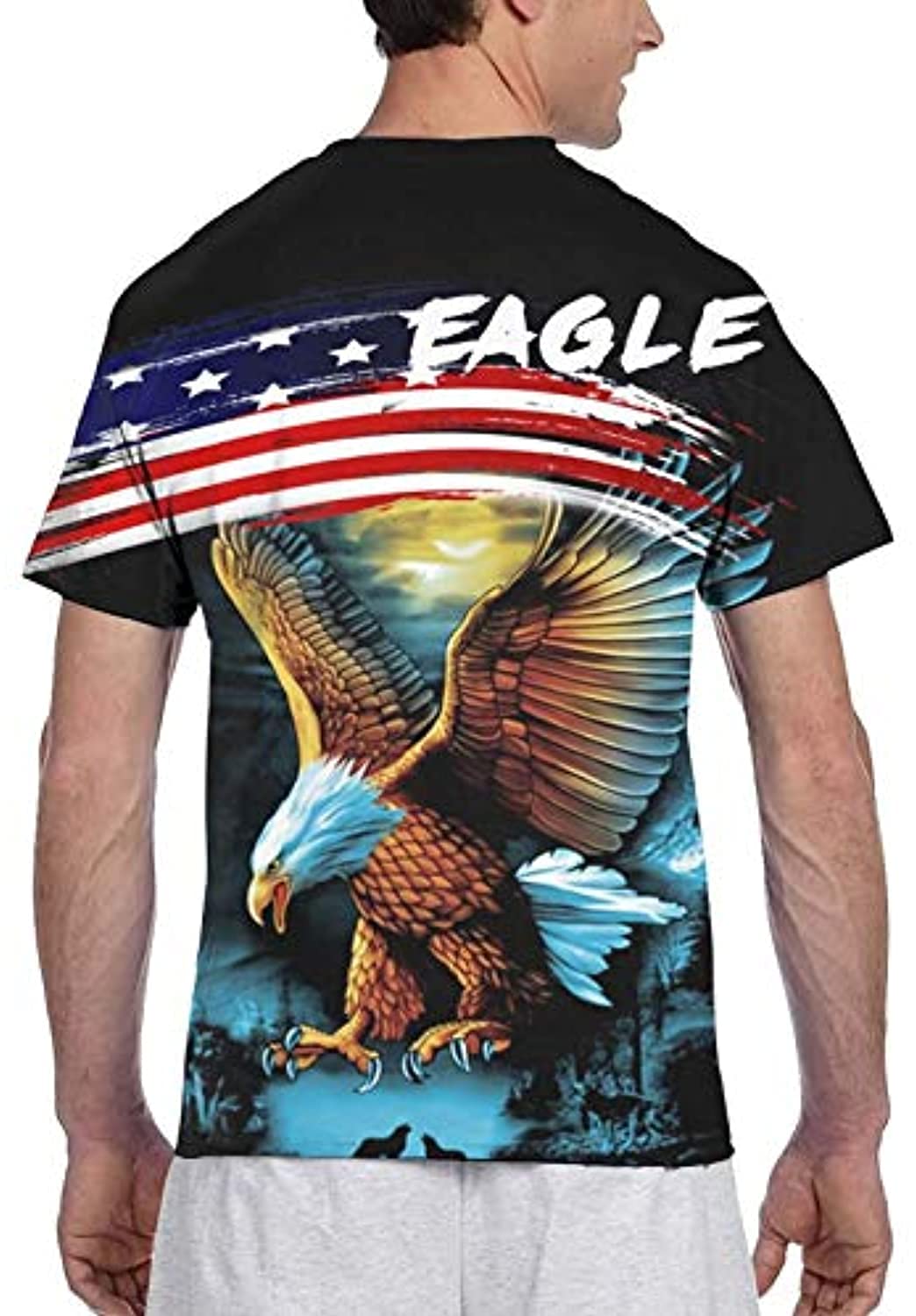 YSDBPAY Unisex Fashion 3D T-Shirts, Eagle and Flags Crewneck Short Sleeve Tees for Men Women… (3XL)