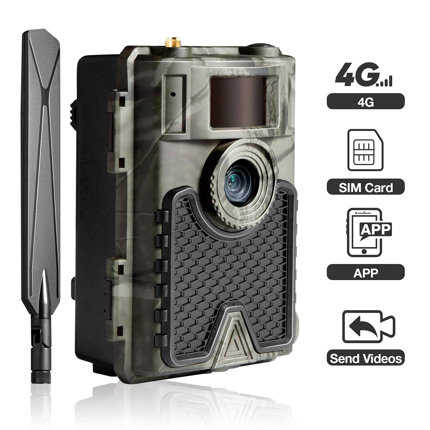 WingHome 4G Cellular Trail Camera Hunting Accessery Wildlife Scouting Farm Monotoring Cam with Phone APP and SIM Card+ Hunting Game Camera Holder