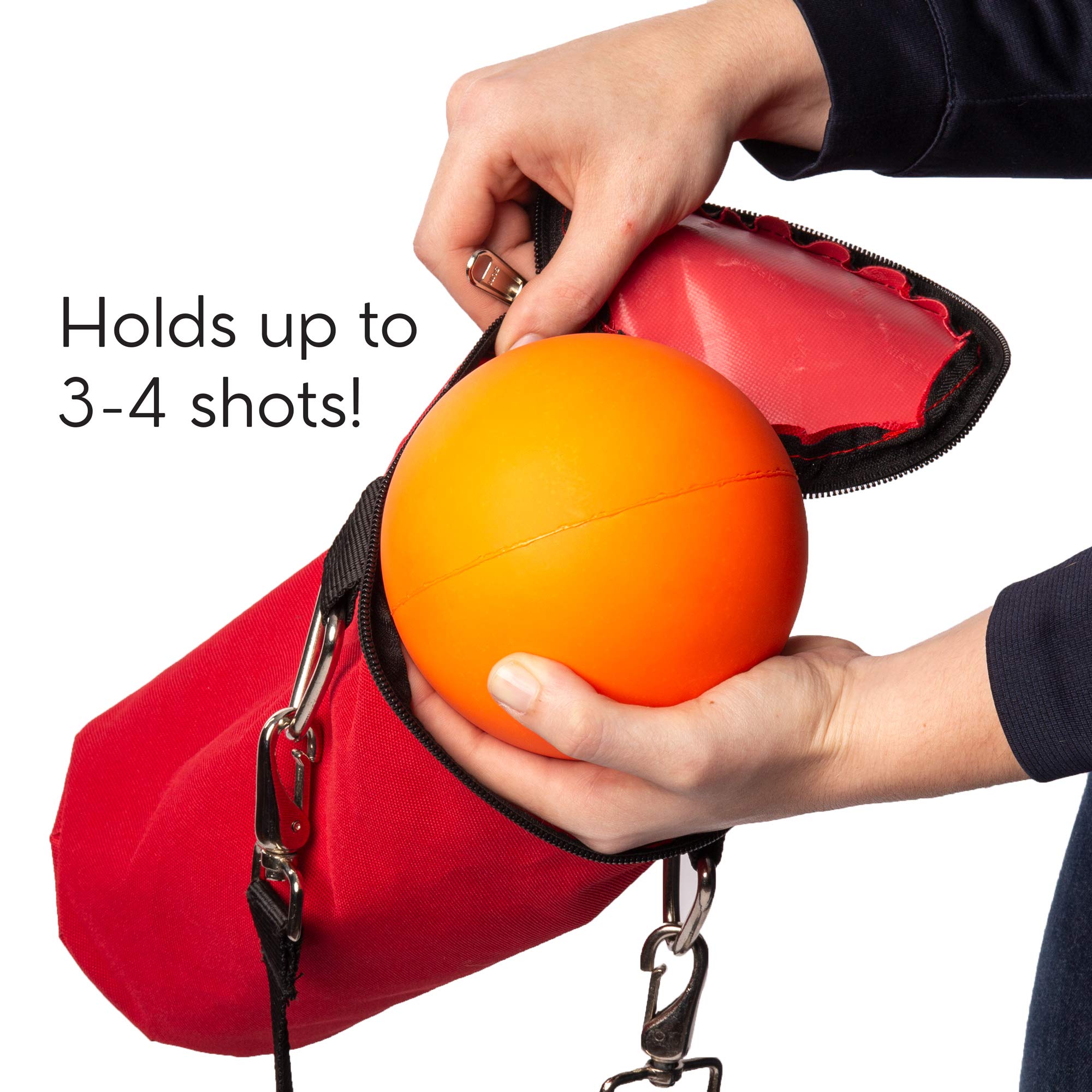 Shot Put Carrier Bag, Holds Up to 4 – Premium Quality Track & Field Equipment with Adjustable Carrying Strap & Zip Closure - For Middle School, High School, College & Professional Competition Levels