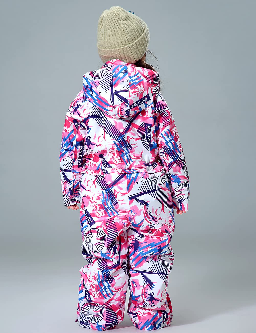 YEEFINE Girl's Snowsuit One Piece Ski Suits Jackets Waterproof Winter Warm Jumpsuits Snowboard Coats for Kids
