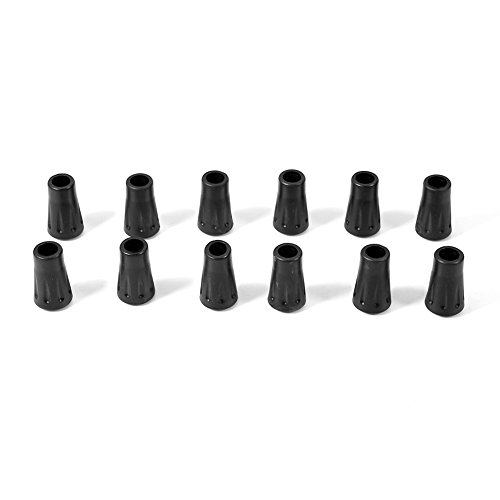 Zerone Trekking Poles Tips, 12X Replacement Trek Pole Tip Protectors, for Hiking Walking Trekking Poles Leg Tip Shock Absorbing Adds Grip Traction (Inner Dia 12Mm/0.47")
