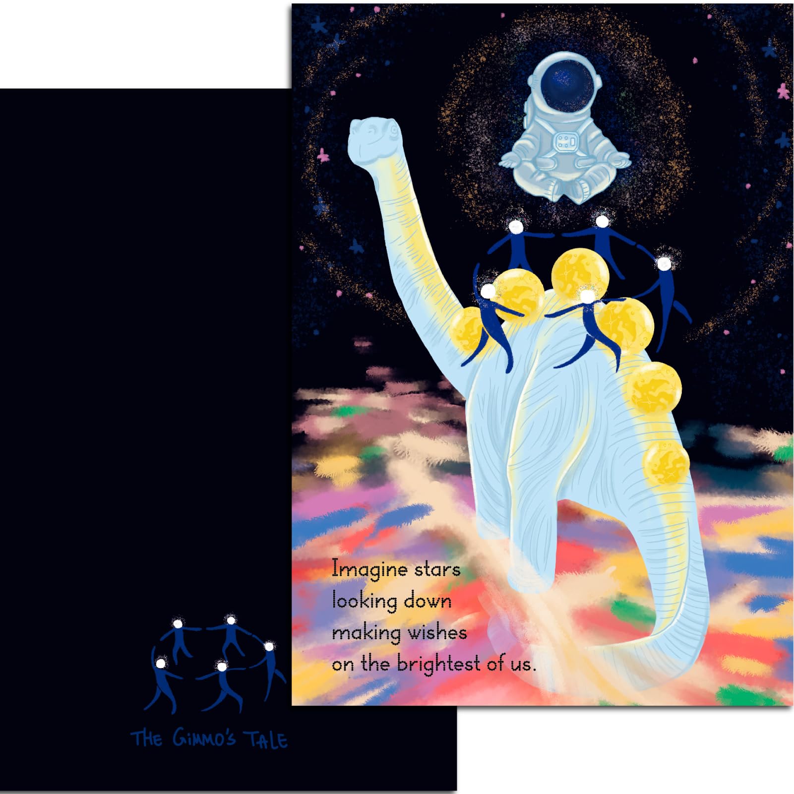 The Gimmo's Tale Space Birthday Card (Cosmic Dinosaur) - For Boyfriend, Man, Funny Birthday; Blank Inside (Envelopes Included)