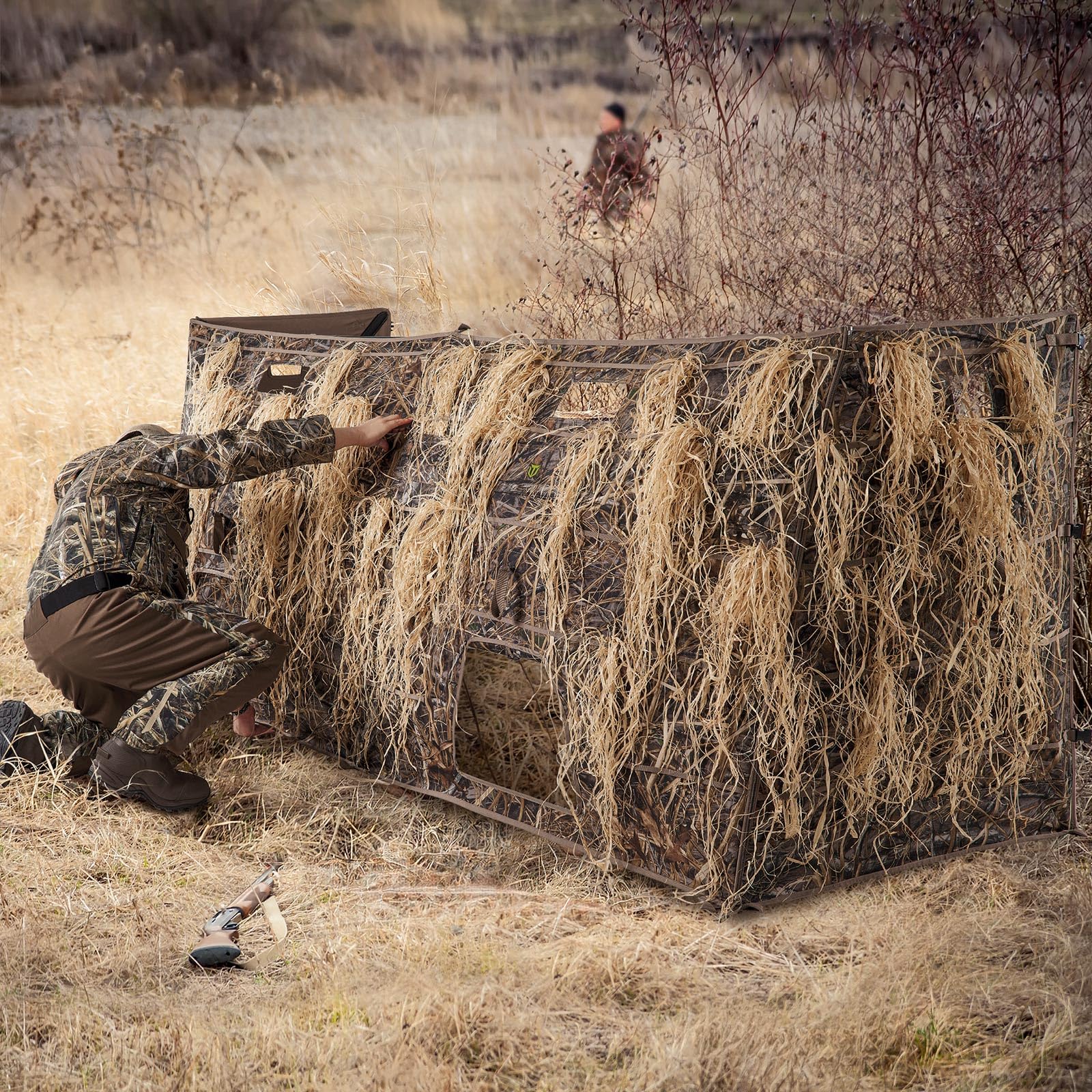 TIDEWE Hunting Blind Panel with Carrying Bag, 3-4 Person Pop-up Waterfowl Blinds, Resilient Field Duck Hunting Tent(Next Evos)