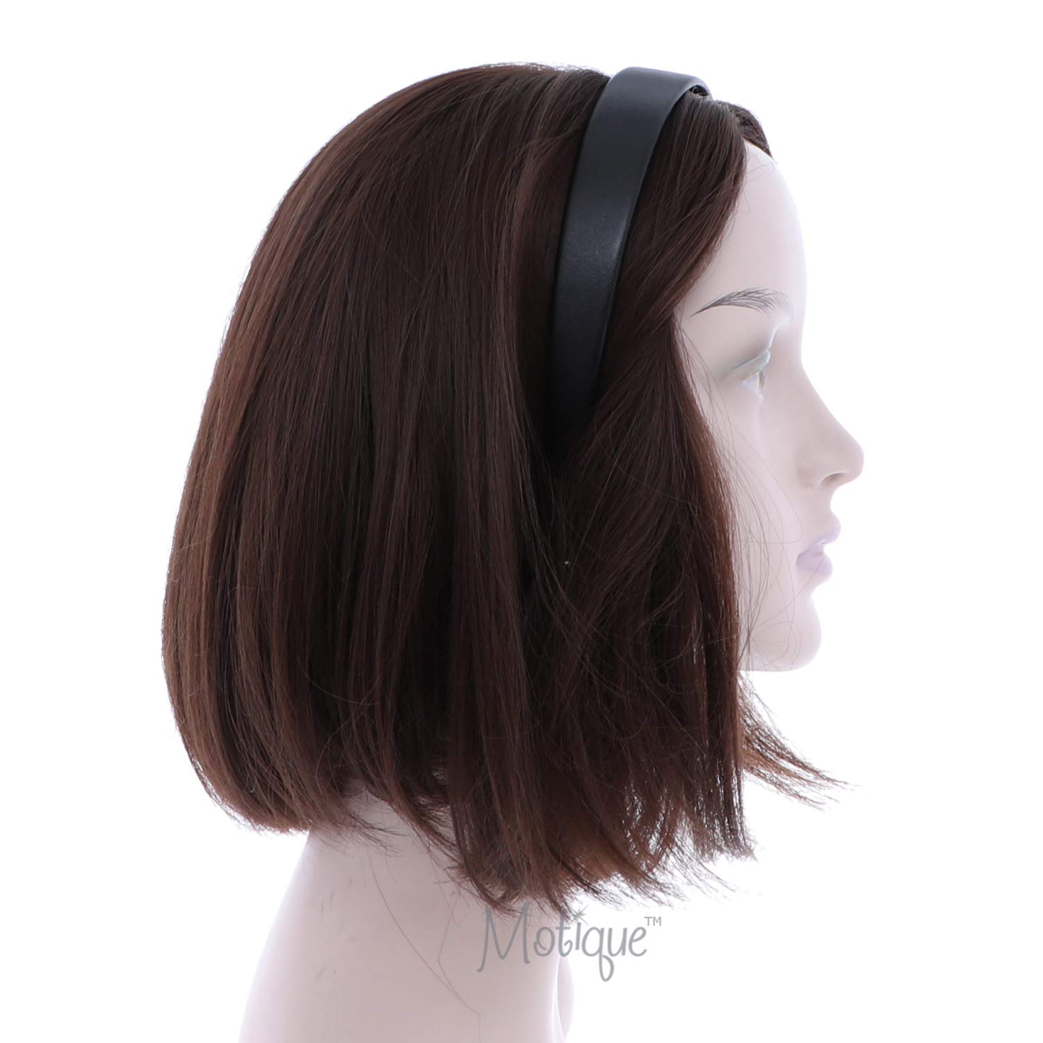 White 1 Inch Wide Leather Like Headband Solid Hair band for Women and Girls