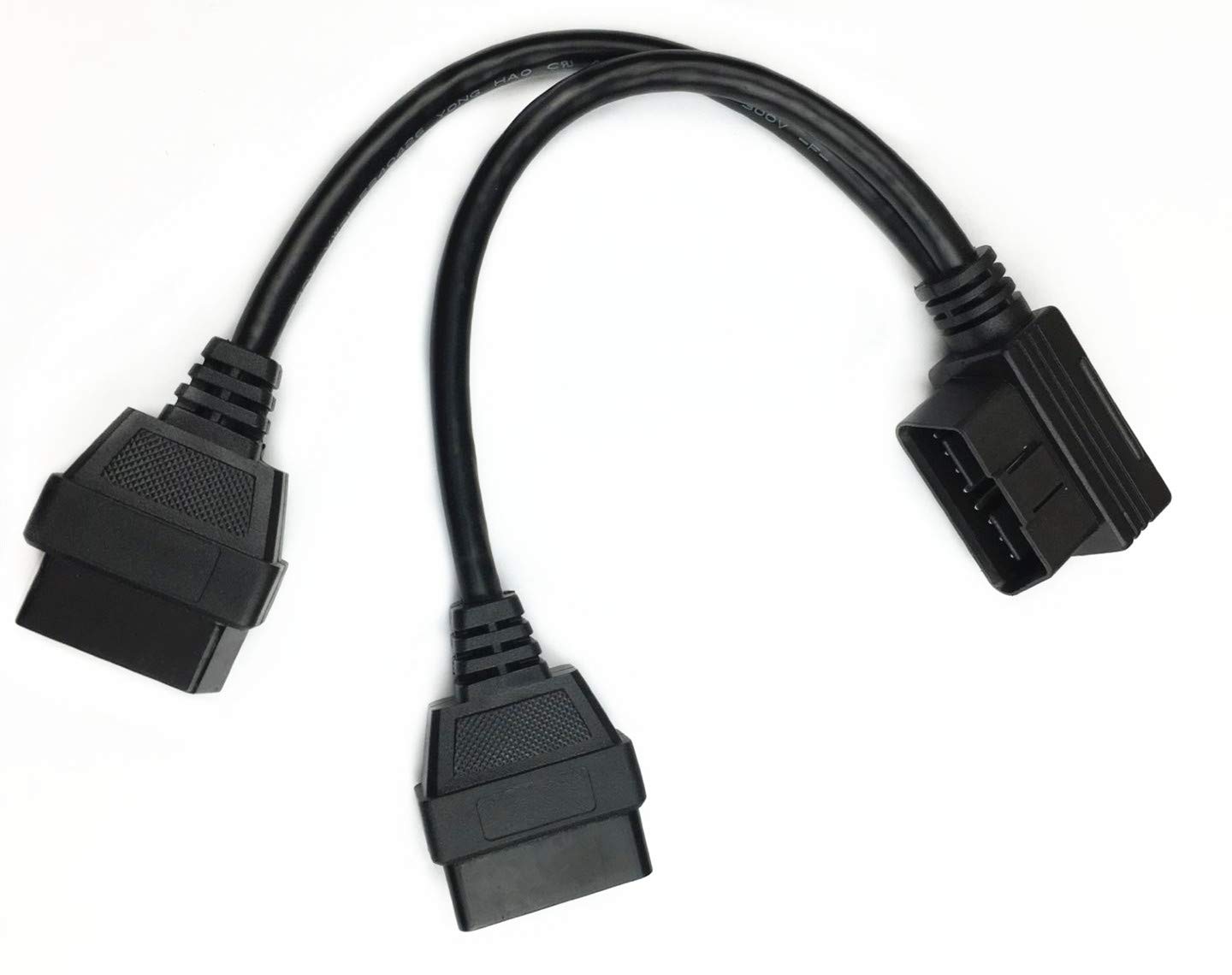 YPP Full 16pin 24awg OBD II 1pcs Male to 2pcs Female Splitter Y Extension Cable 1ft