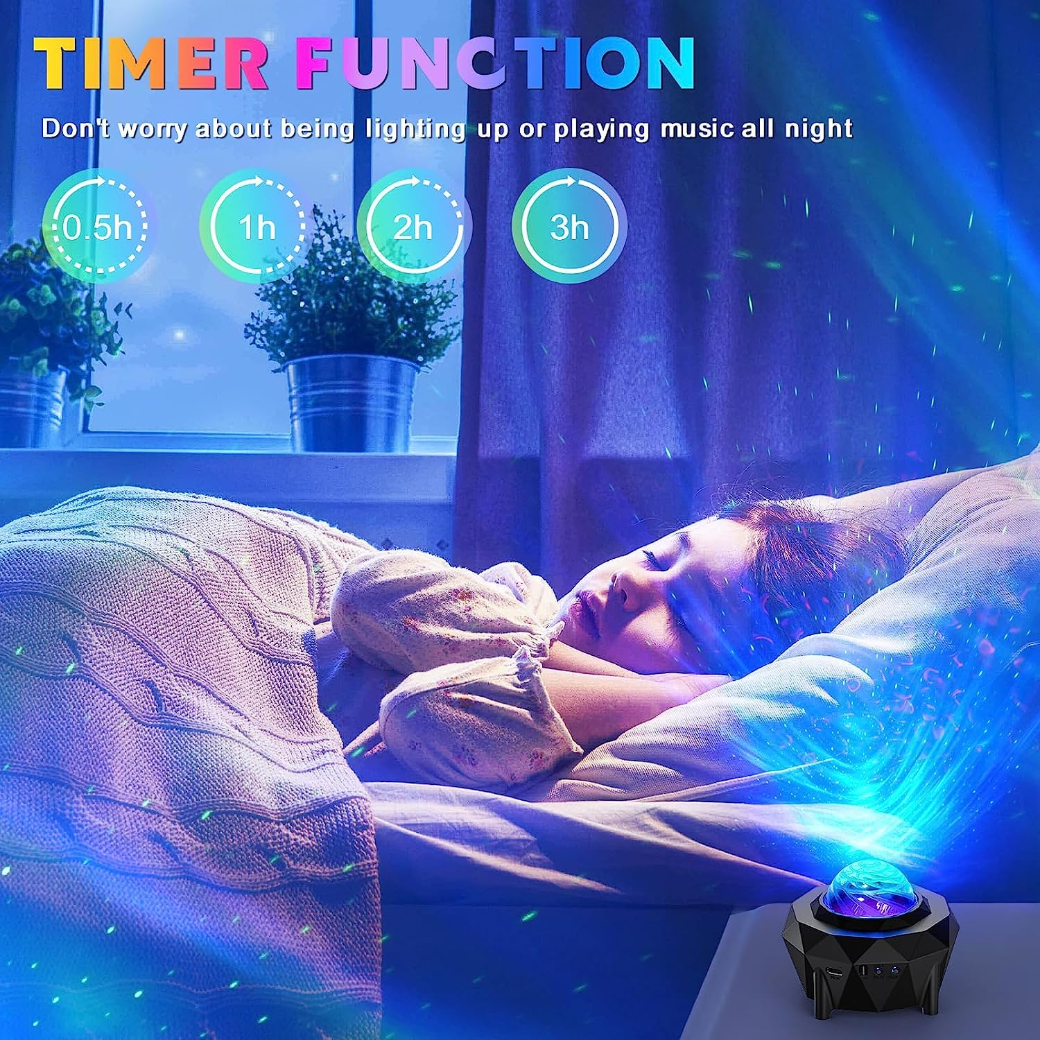 Star Projector, ZonQoonz Galaxy Projector with APP Remote Control, Bluetooth Music Speaker Aurora Night Light for Kids Adults Gaming Room, Home Theater, Birthday, Party-2 Pack, Black