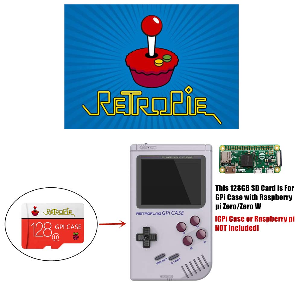 TAPDRA 128 GB Retropie Emulation Station SD Card for Your GPi Case Raspberry Pi Zero 14000+ Games