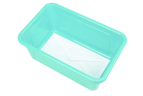 Storex Small Cubby Bins, Pack of 5, 12.2 x 7.8 x 5.1 Inches, Teal (62420U05C)