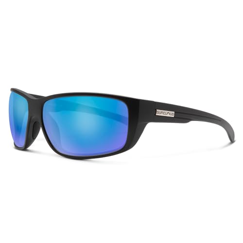 Suncloud Milestone Polarized Sunglasses ā 100% UV Protection ā Comfortable Fit, Trendy Design ā for Men & Women ā Matte Black + Polarized Blue Mirror Lenses