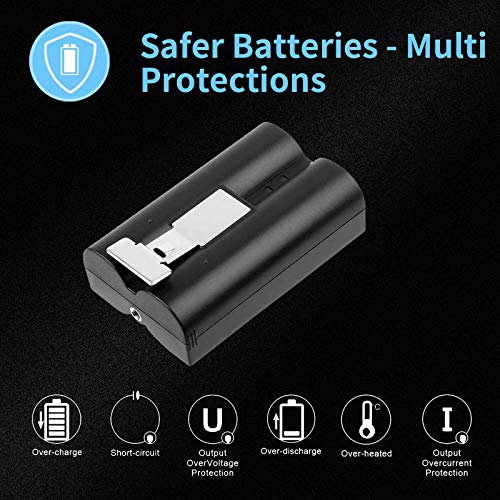 Yueliang, 2 Pack 6040mAh Replacement Battery for Ring-Doorbell Camera 2 and 3, Spotlight and Stick Up Camera, Rechargeable Upgraded Lithium Li-ion Batteries 3.65V Camera Indoor (2 Pack Battery)