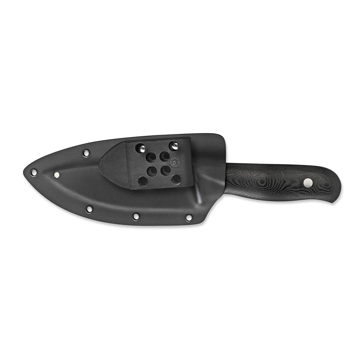 Spyderco Serrata Fixed Blade Knife with 4.63" Cast 440C Stainless Steel Blade and Premium Custom-Molded Boltaron Sheath - PlainEdge - FB32GP