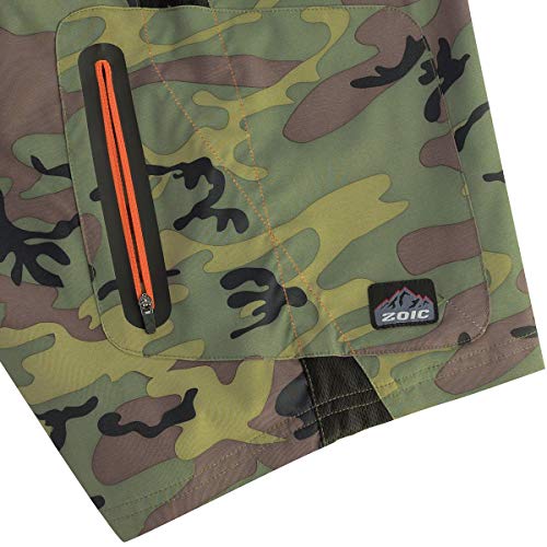 ZOIC Ether 9 Camo Short + Essential Liner - Men's Green Camo, L
