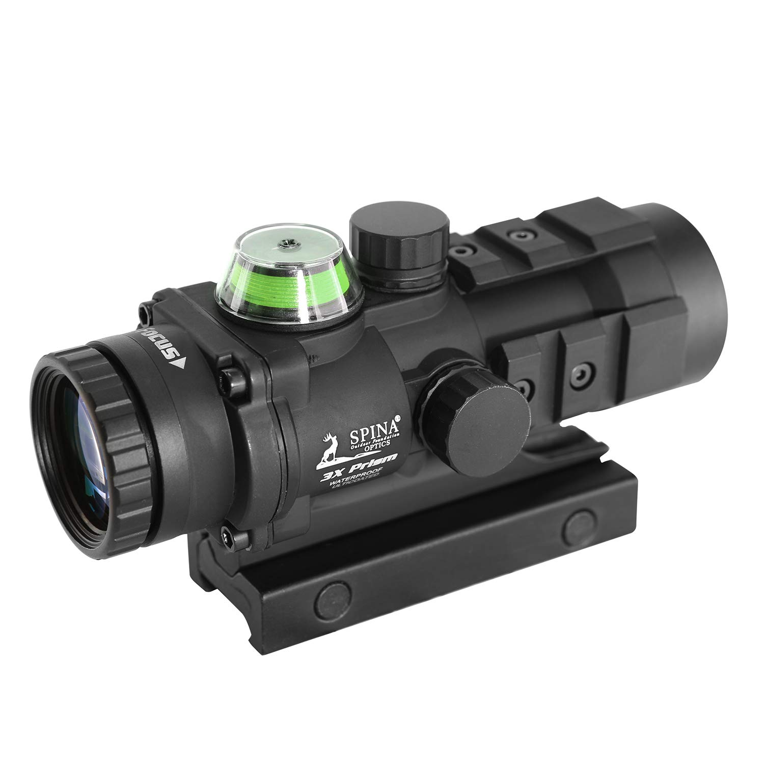 SPINA OPTICS Tactical Optical Sight 3x32 Gp01 Fiber Prism Red Illuminated Sight Riflescope for Hunting (Green)