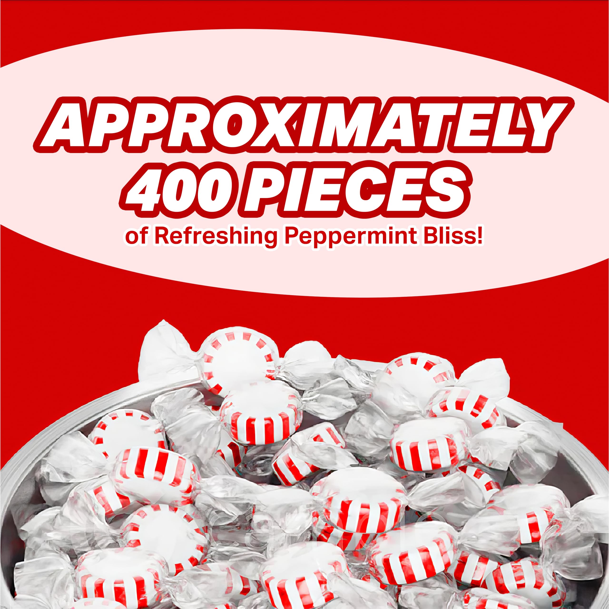 Starlight Peppermint Bulk Candy - 5 Pounds Approx 400 Pieces - Bulk Candy Individually Wrapped - Hard Candy - Mints Bulk - Christmas Candy, Peppermint Candy - Ideal Christmas Peppermint - Candy - Holiday Mints - Christmas Candy Bulk
