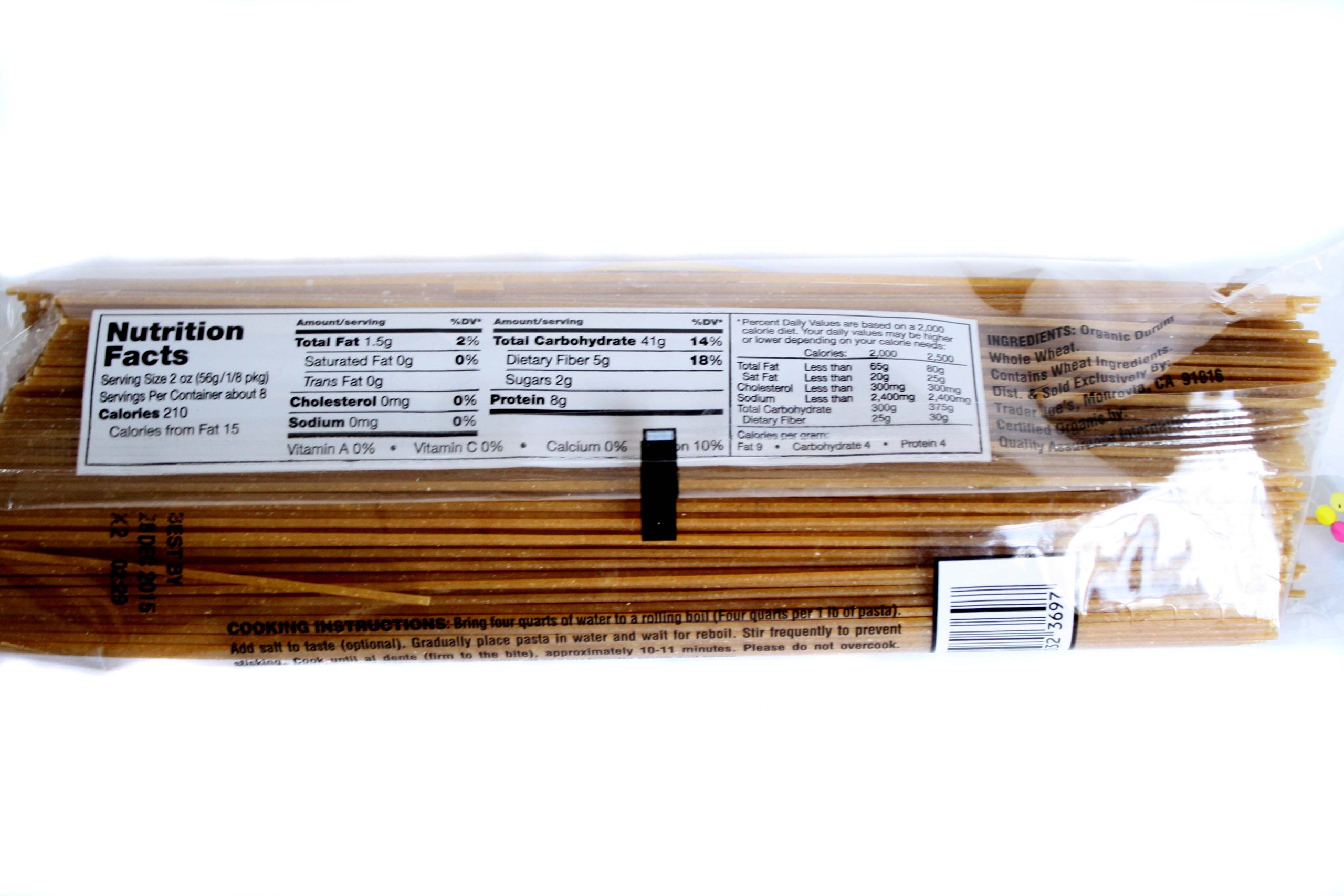 Trader Joe's Organic Whole Wheat Spaghetti 16 oz