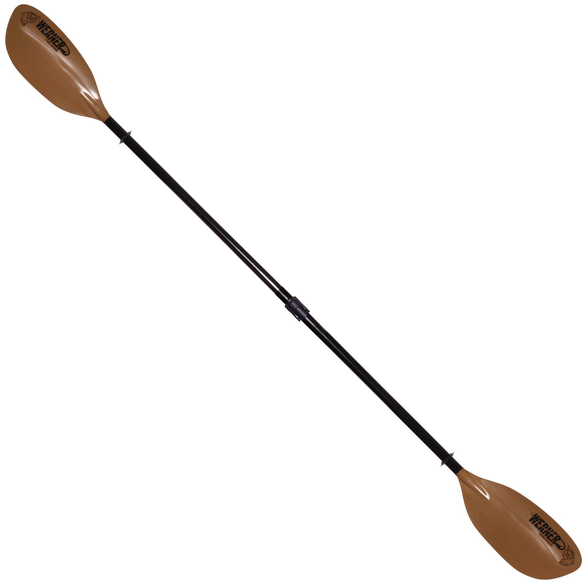 Werner Tybee Hooked Adjustable Fiberglass-Reinforced Kayak Fishing Paddle-Brown-260-280cm