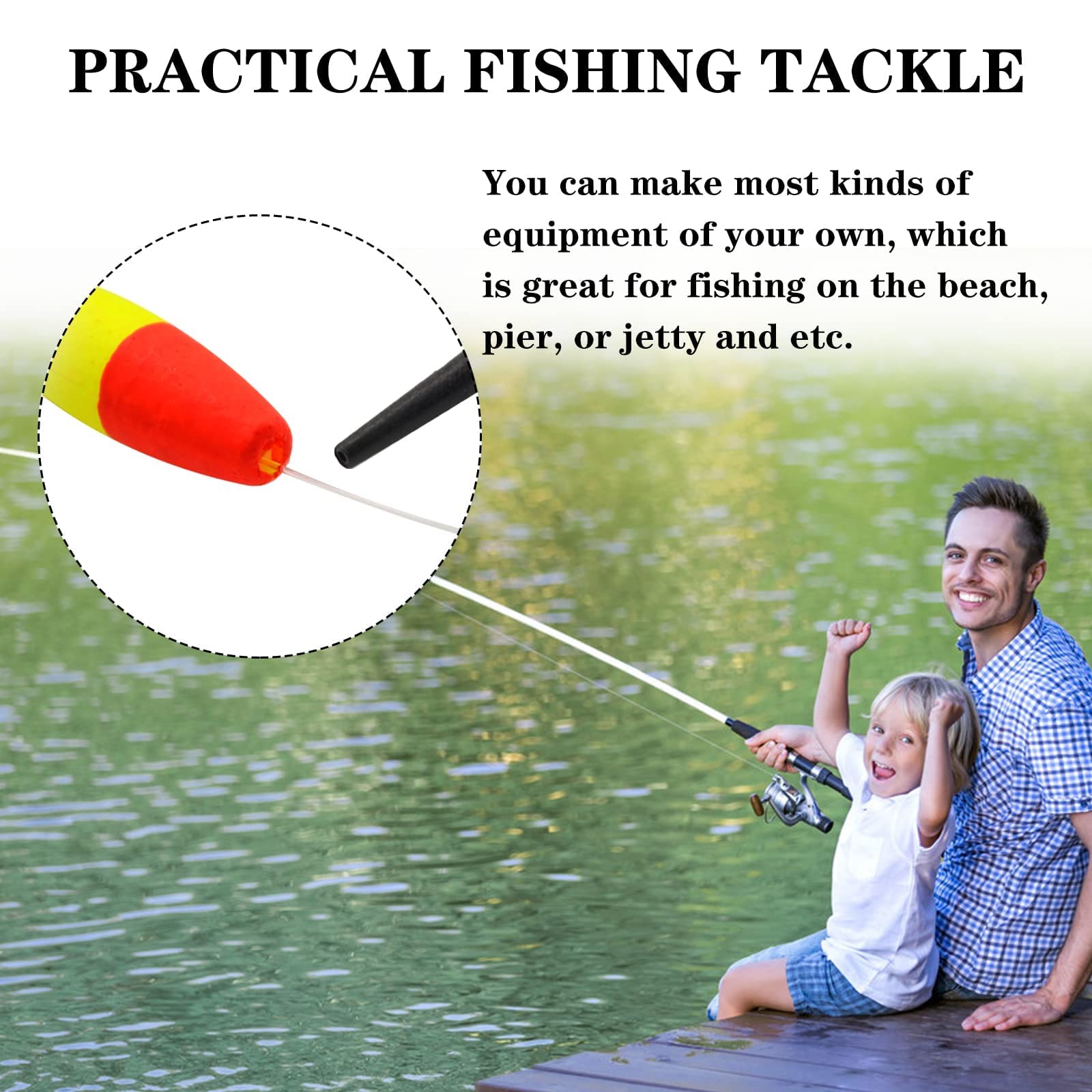 Yonihawk Foam Cigar Peg Floats,Fishing Corks Slip Bobbers Santee Float for Catfish Crappie