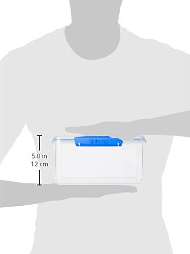Sistema 16-Piece Food Storage Containers with Lids for Lunch, Meal Prep, and Leftovers, Dishwasher Safe, Clear/Blue