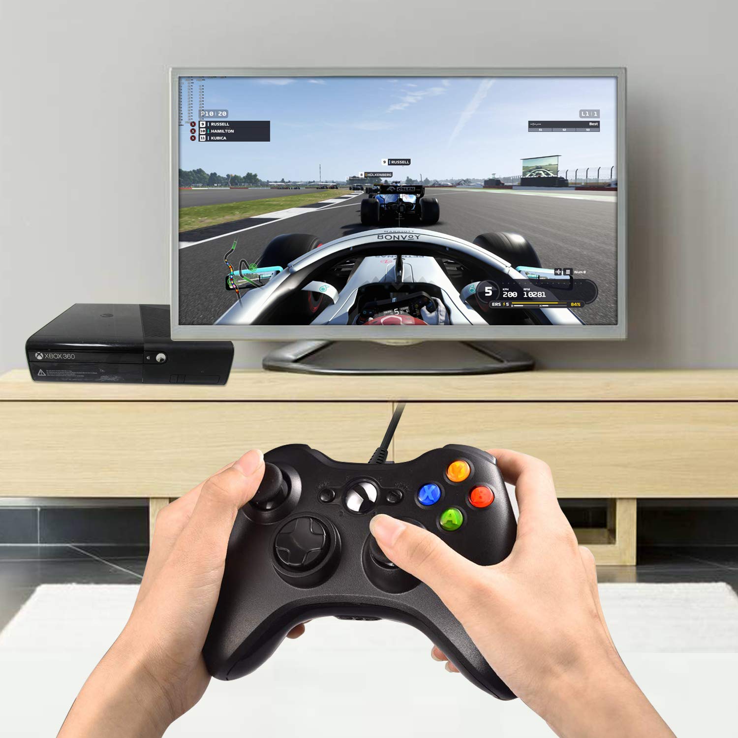 YCCSKY Xbox 360 Wired Controller for PC, Windows 7/8/10, Black, 7.2ft USB Cable