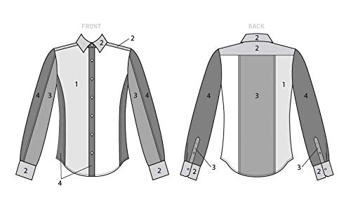 Vogue V1599MXX Men's Button-Up Dress Shirt Sewing Patterns by Koos Van den Akker, Sizes 40-46