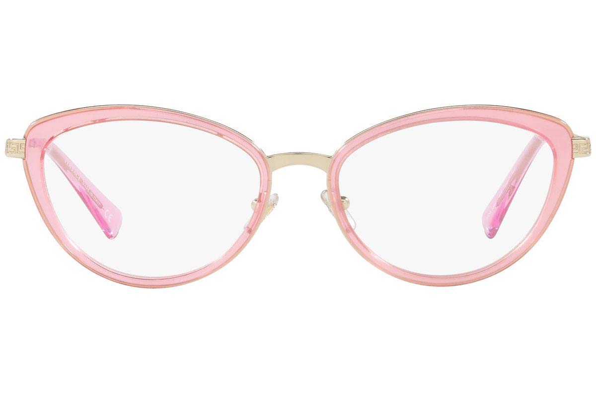 Versace VE1244 Eyeglass Frames 1404-53 - Pale Gold/pink Transp VE1244-1404-53