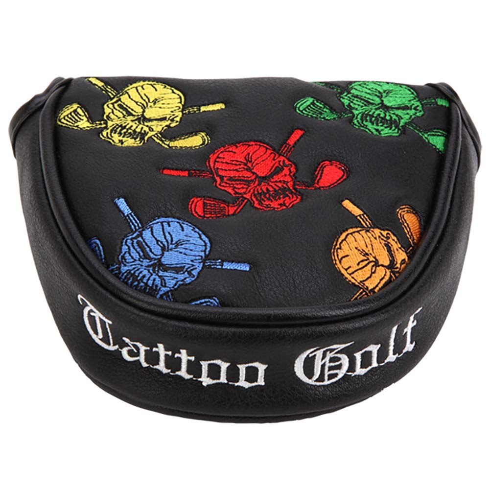 TattooGolf Mallet/Two-Ball Putter Cover - Multi Color Skulls