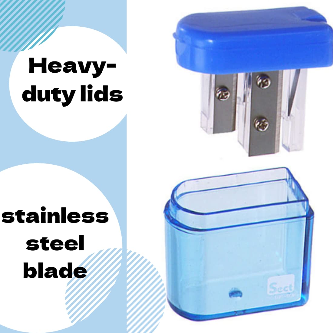 Sun-Star Stationery Double Pencil Sharpener (Blue) [Sect] (Japan Import)