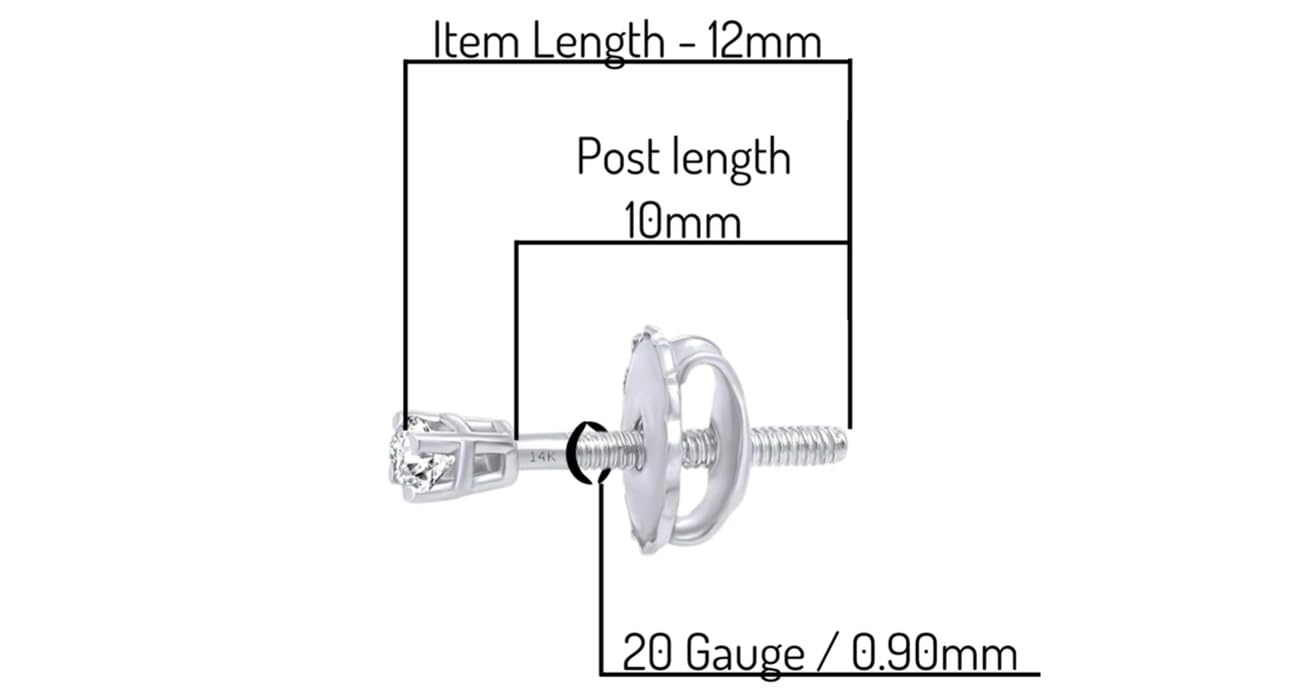 VERY VERY Small Miniscule 0.04CTTW Round Natural Diamond Stud (IGI Certified 0.70 ct & up) Plus Quality Screw Back Earrings in 14k Solid White Gold, 0.04 Ctw - 2.00 Ctw)