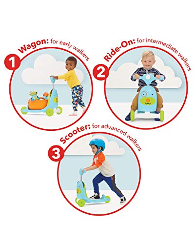 Skip Hop 3-in-1 Baby Activity Push Walker to Toddler Scooter, Zoo Dog