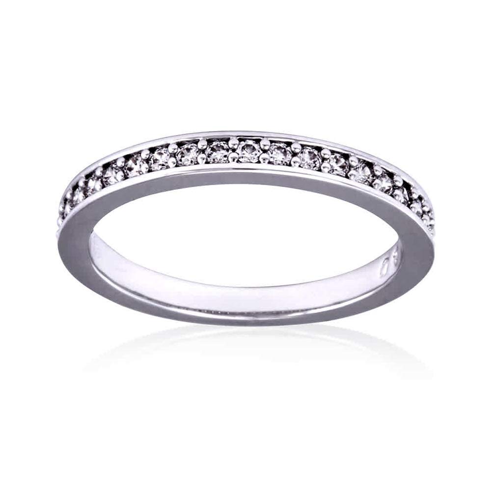 Swarovski Crystal Authentic Rare White Rhodium Plated Ring, Size 8 - Hypoallergenic Fancy Jewelry Collection For Women