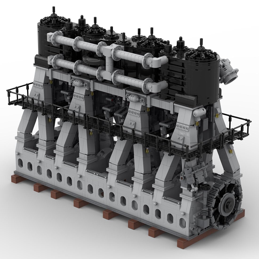 Vortix Engine Model Building Blocks Set with Motor, MOC Titanic Reciprocating Triple Expansion Steam Engine Bricks Kit, Display Educational Toy, Compatible with Lego Technic (6584PCS)