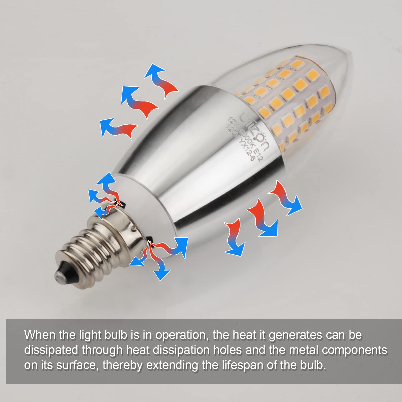 YIIZON E12 LED Corn Bulbs,12W LED Candelabra Light Bulbs 100 Watt Equivalent, 1200lm, Warm White 3000K LED Chandelier Bulbs, Decorative Candle, Non-Dimmable LED Lamp(4-Pack)