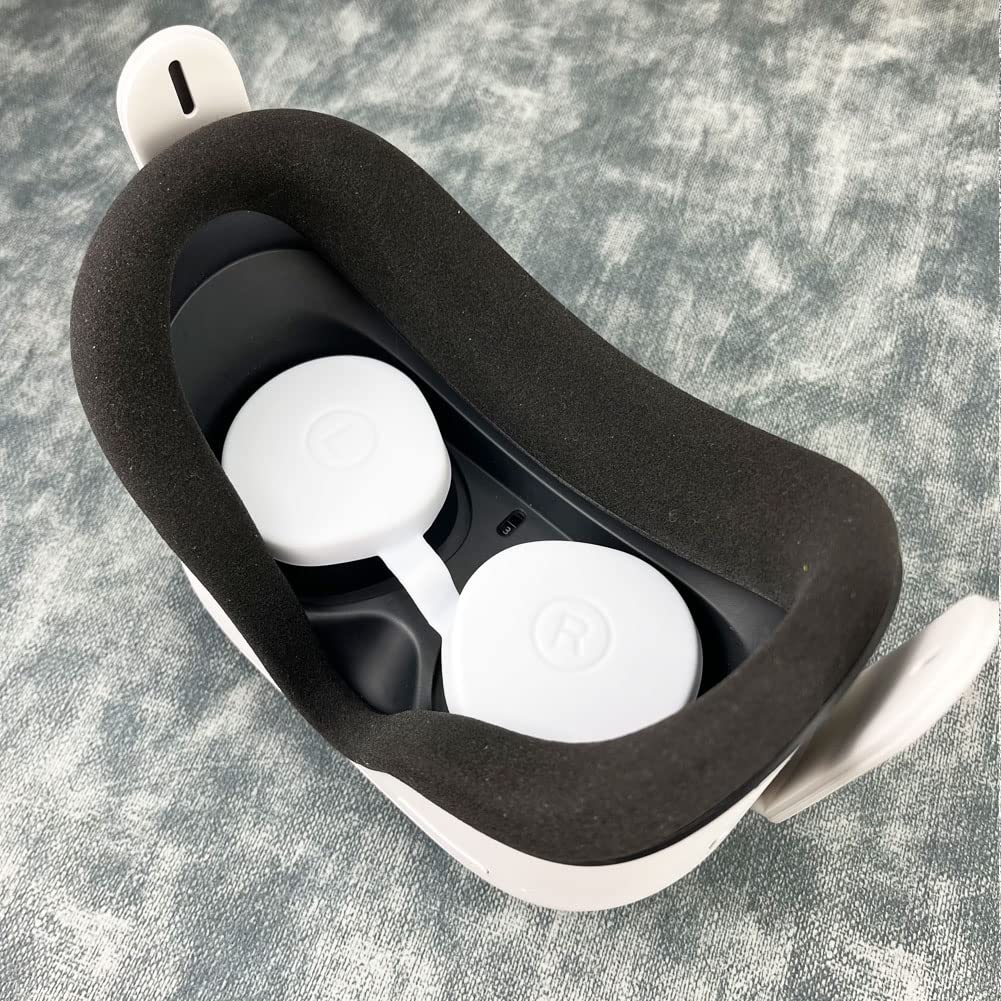 Ytaland VR Lens Cover for Oculus Quest 2 Dust Proof Cover for Oculus Quest 2 Anti-Dust Silicone Lens Protector (White)